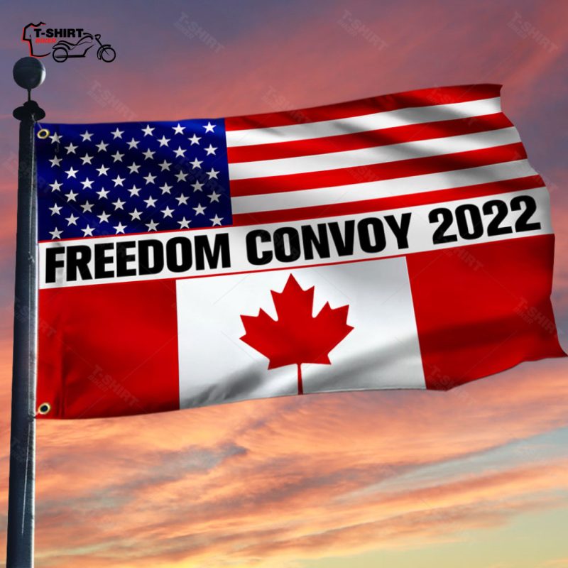 Freedom Convoy 2022 Version 2 Grommet Flag - TShirt Biker