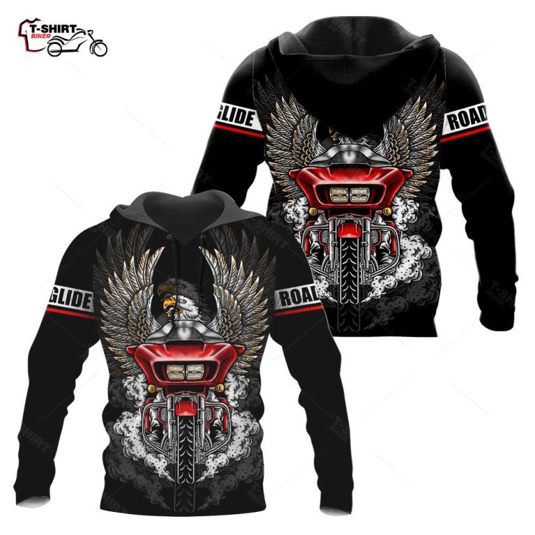 Road Glide Motorcycle Tri Glide Rider Red Eagle 3D All Over Printed T ...